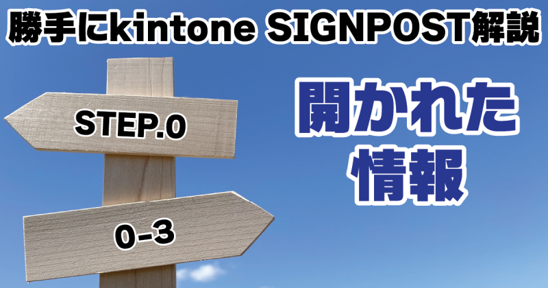 勝手にkintone SIGNPOST解説 STEP.0 0-03 「開かれた情報」 - アールスリーインスティテュート ｜R3 Institute